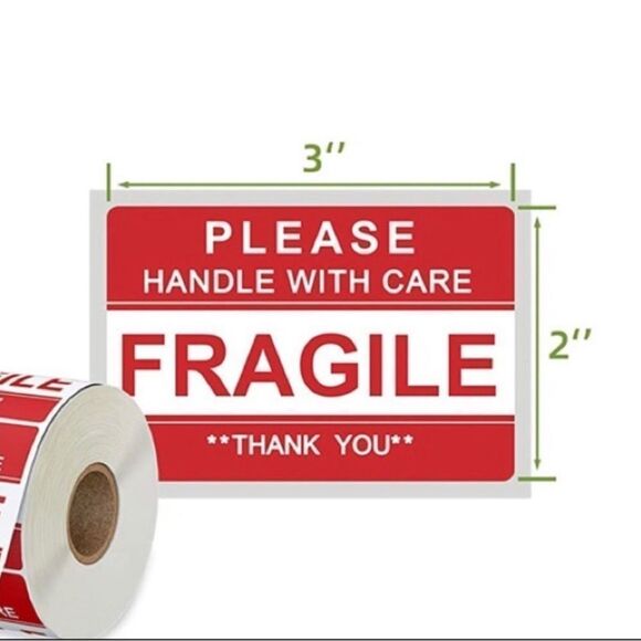 Office | Warning Fragile Stickers 3 X 2 Fragile Handle With Care Pack ...